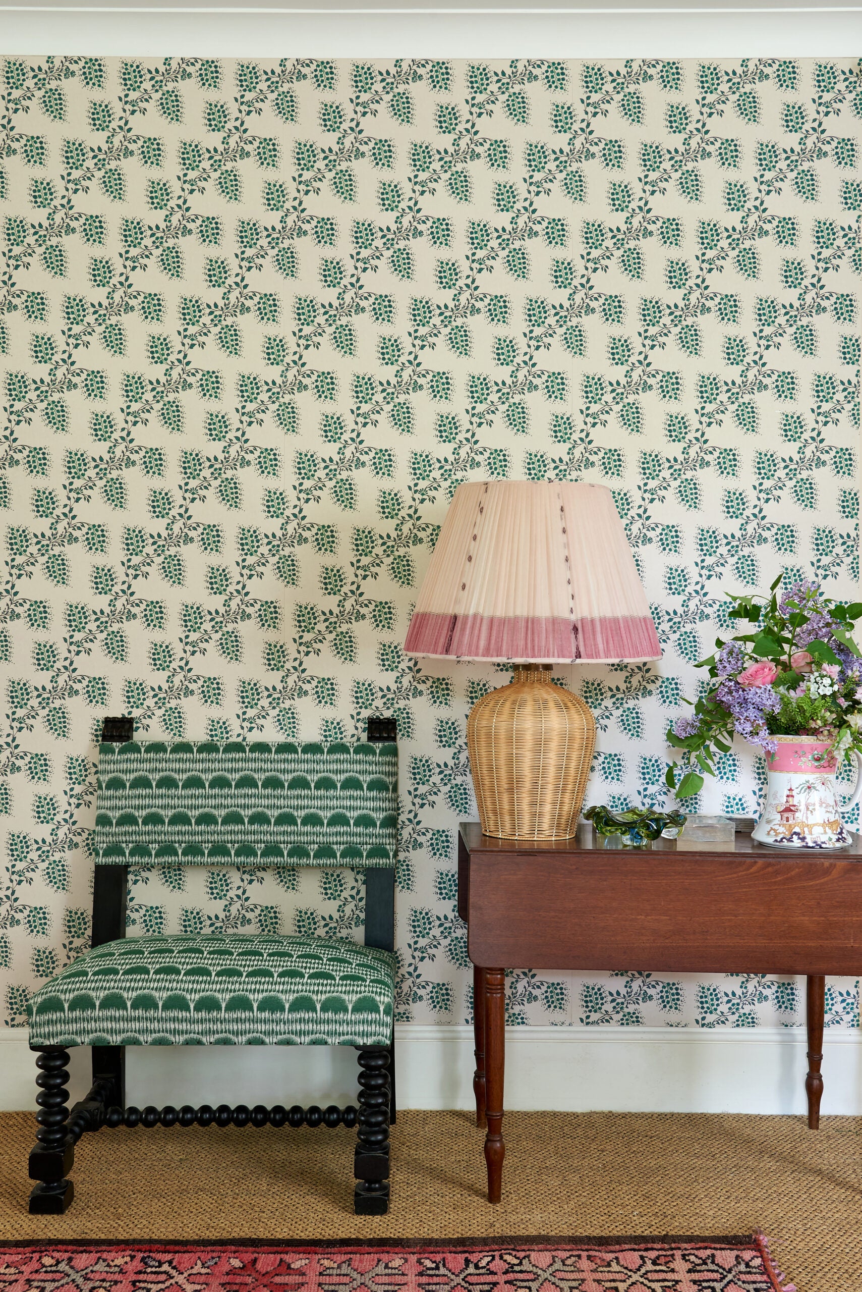 Isabelle Small Green Wallpaper Sample – The Fabric Collective