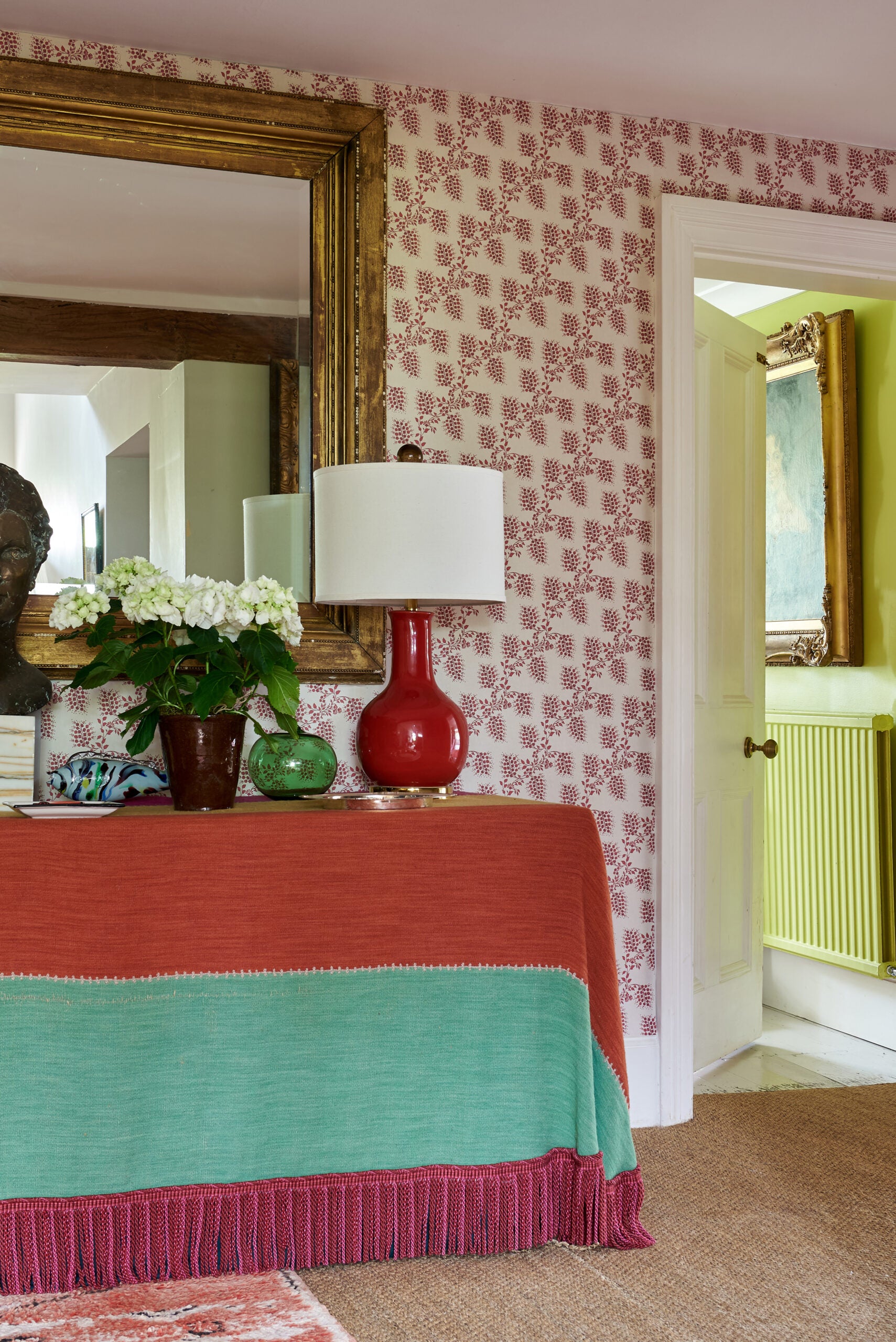 Isabelle Small Red Wallpaper Sample – The Fabric Collective