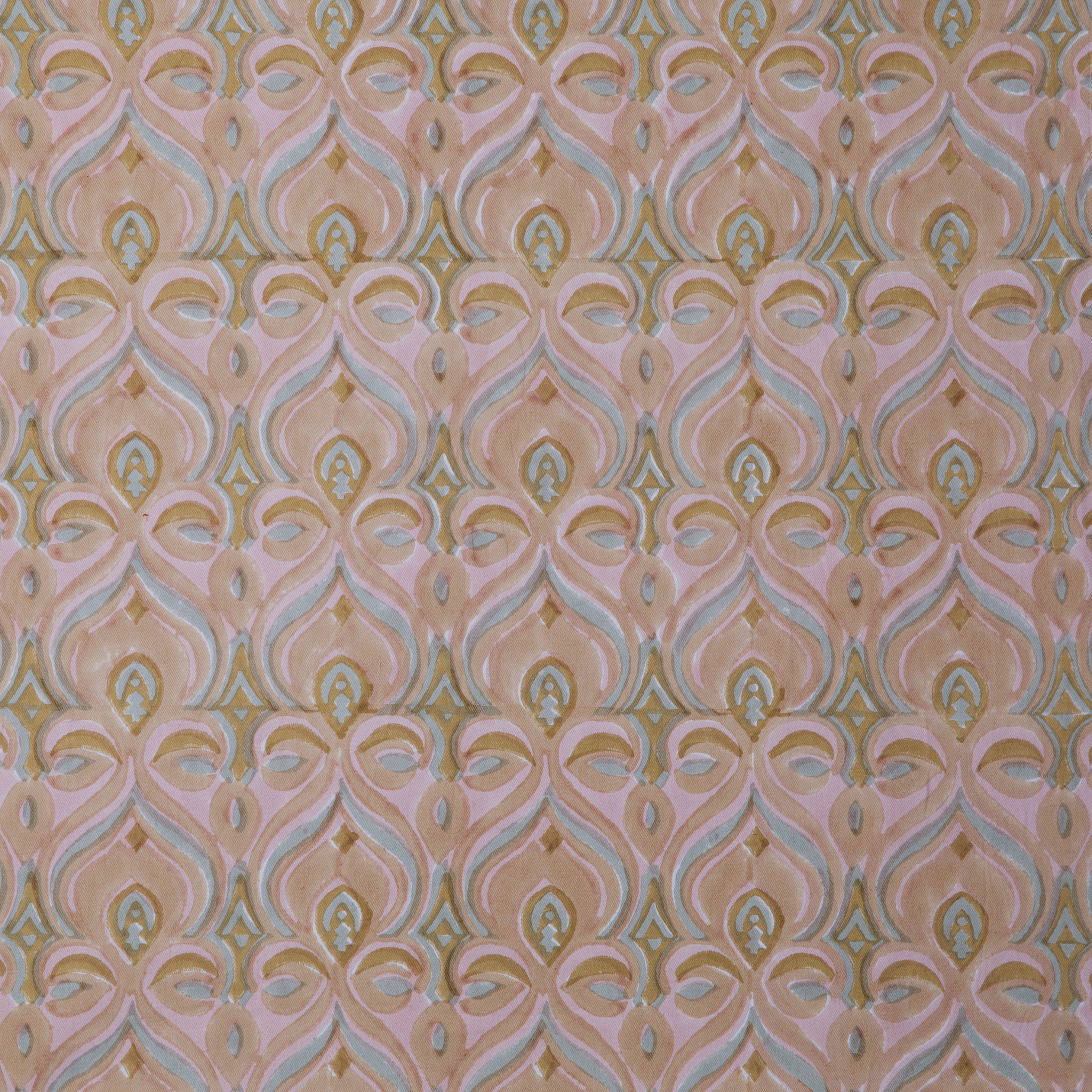 Khiva Salmon Block Print Fabric Sample – The Fabric Collective